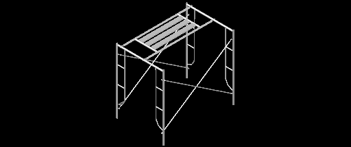 CAD Fórum - Blok-model: Scaffolding Frame 1700mm (_Různé-Jiné)