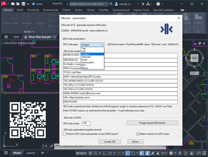 CAD Forum - QRcode - dynamically generated QR codes in AutoCAD.