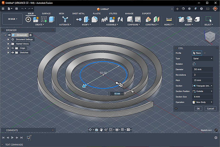 CAD Forum - How do I create a 3D helix or 2D spiral sketch in Fusion?