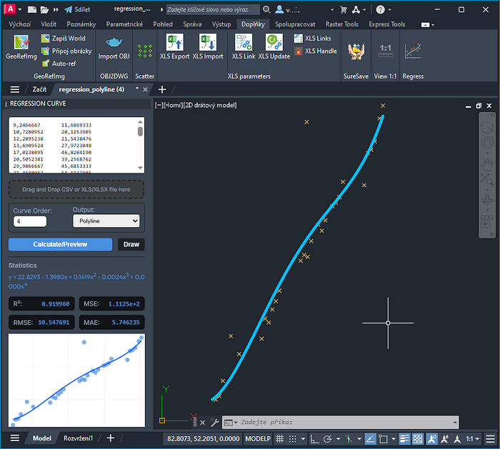 CAD Forum - How to generate a Regression curve through a set of points ...